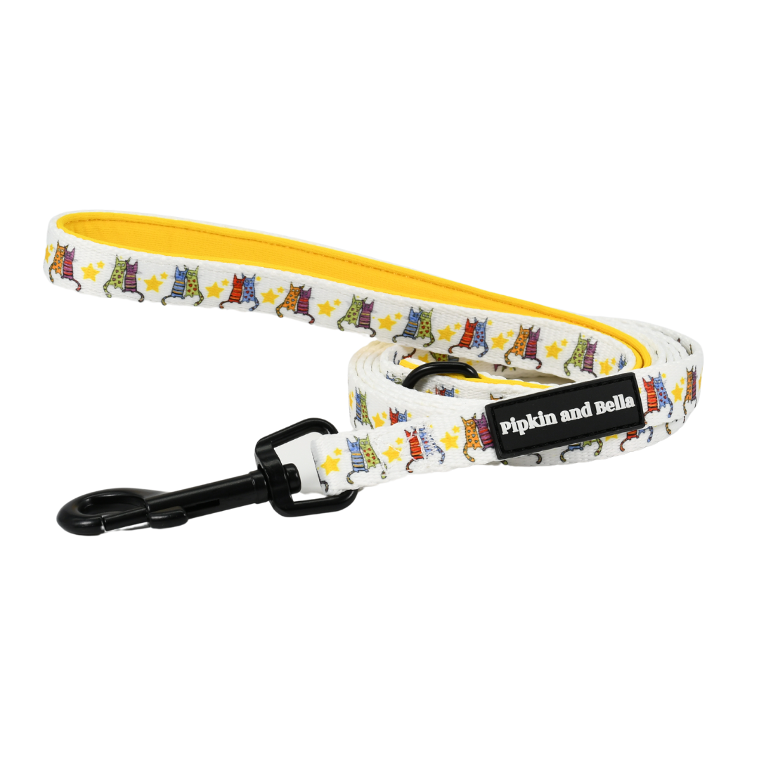 Pipkin and Bella Fabric Cat Lead - Kitty Cool Cats