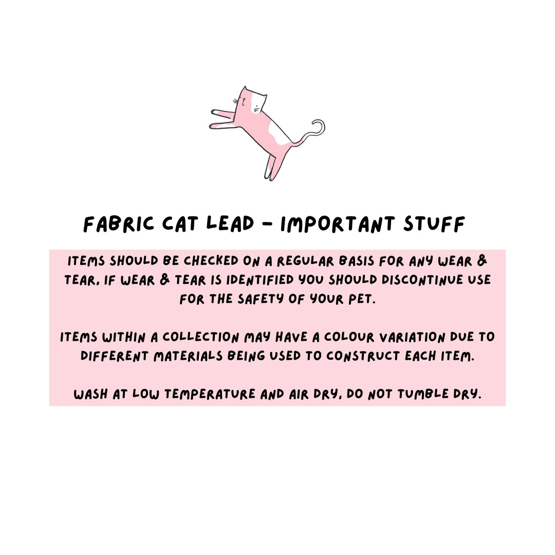Pipkin and Bella Fabric Cat Lead - Kitty Cool Cats